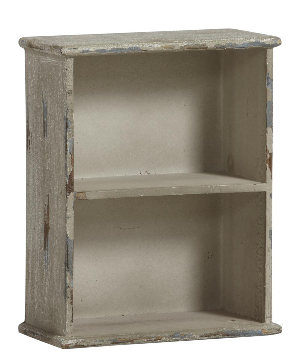 Antik Look vægreol 2 rum 30x39x14cm grå blå