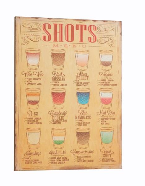 Shots Menu træ skilt 30x40cm - Se flere Træ skilte
