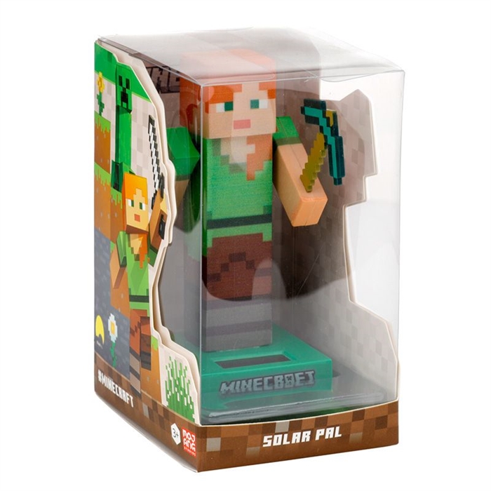 Solcelle figur FF138 Minecraft med Hakke højde 11cm